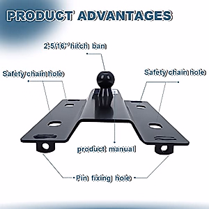 ENIXWILL Universal Gooseneck Ball Plate Fit for All Standard 5th Wheel Rails Gooseneck Adapter Hitch