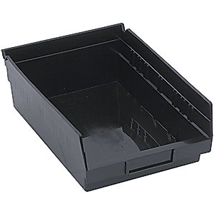 Quantum Storage Systems QSB107BK Economy Shelf Bin, 11-5/8" Length x 8-3/8" Width x 4" Height, Black, Pack of 20