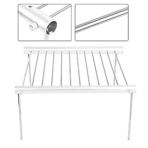 Portable Stainless Steel Burner Bracket,BBQ Grill, 12in Foldable Outdoor Gas Stove Pot Rack, Heat Resistance Burner Stove Stand with Screw Sleeve for Camping Barbecue Cooking Party