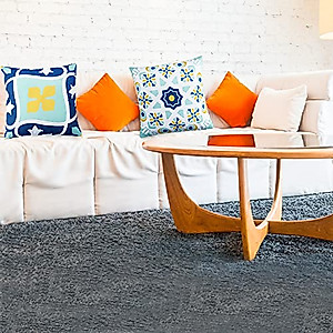 Outdoor Throw Pillow Covers Waterproof, Set of 4 Outdoor Pillows Waterproof, Boho Waterproof Cushion Covers, Outdoor Throw Pillow Case for Outdoor Patio Garden Sofa - 18 x 18 Inches Blue