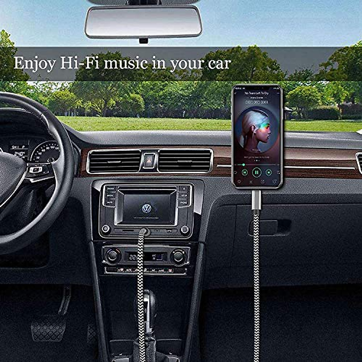 Aux Cord for iPhone, 2 Pack 3.3ft [Apple MFi Certified] Lightning to 3.5mm Aux Audio Adapter Cable Compatible with iPhone 14 13 12 11 XS XR X 8 7 6 for Car Home Stereo Headphone Speaker, Silver