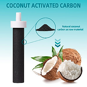 KQUIX Water Bottle Filter for Brita Water Bottle, Brita Water Filter Bottle Replacement Parts, Plastic Water Filter Straw with 4Pcs Water Bottle Filters.