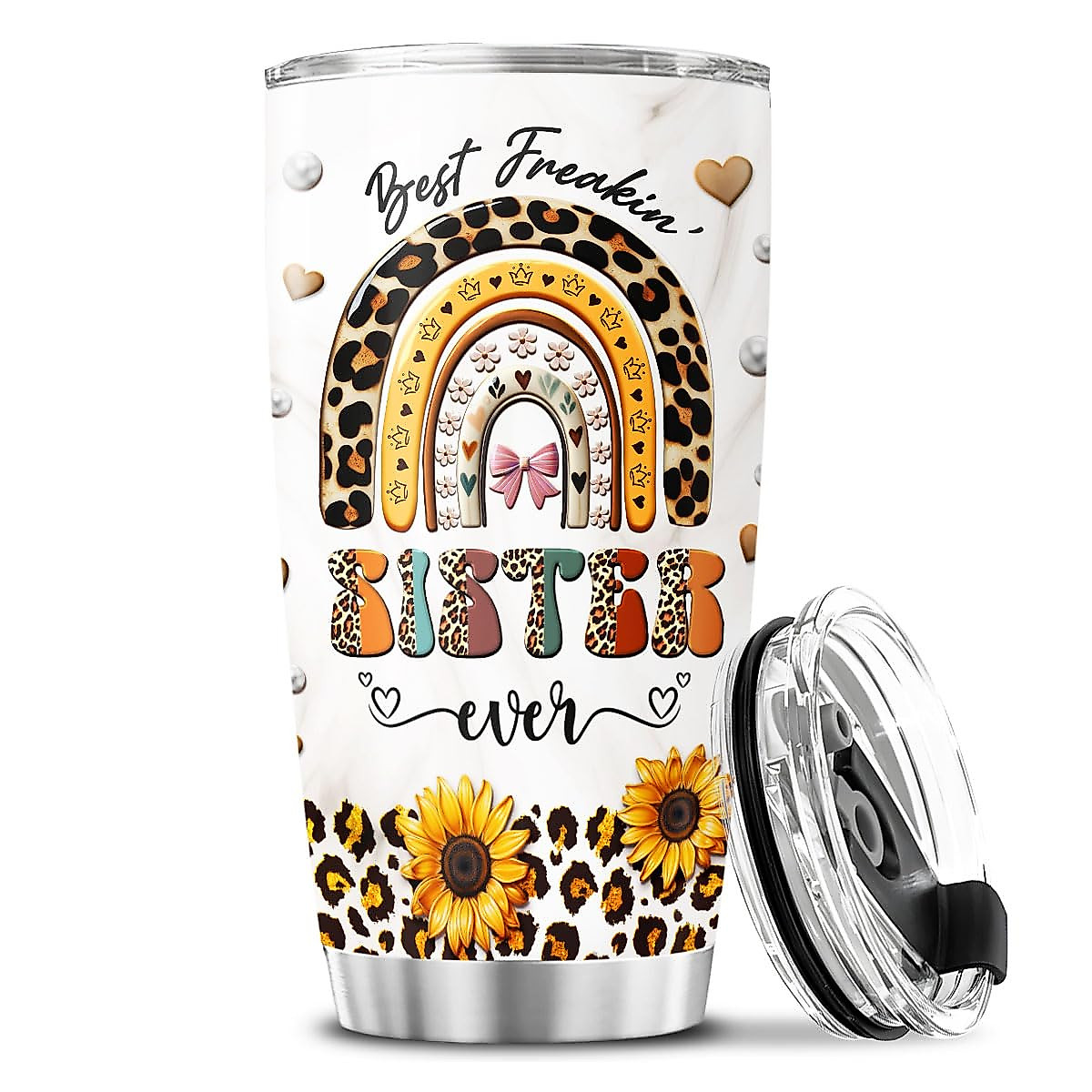 HUBUPU Cups Sisters Soul Tumblers From, Tumbler 20 Oz With Lid And Straw, Sister Gifts, Best Freakin Sister
