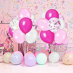 90pcs Pink Balloons Set 12 inch Latex Hot Pink Light Pink White Confetti Latex Balloons for Valentine's Day Decorations Birthday Party Bridal Wedding