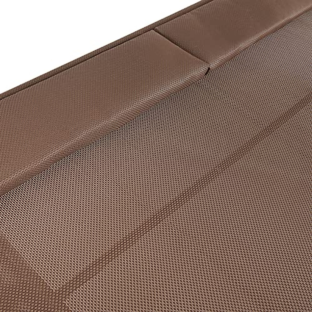 5-Star Compatible Ink Double Chaise Lounge Bed with Adjustable Canopy and Pillow and Wheels, Extra Large Patio Hammock Bed for Garden, Lawn, Backyard, Courtyard, 6.6'L x 6.5'W, Brown