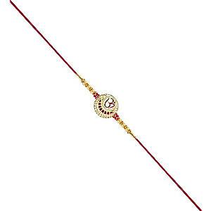 CHERKRAFT Rakhi Thread for Brother Men/Boy - Designer Rakhi with OM Symbol for Rakshabandhan (Pack of 1) (Design 4)