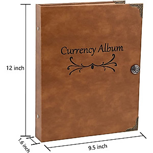 Currency Coin Album (150 Pockets Coin & 240 Pockets Banknote), Paper Money Collection Large Storage Book Supplies Holder Binder