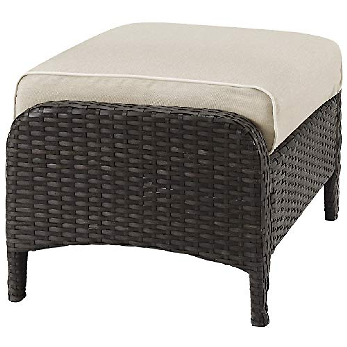 Crosley Furniture KO70067BR-SA Kiawah Outdoor Wicker Ottoman, Sand