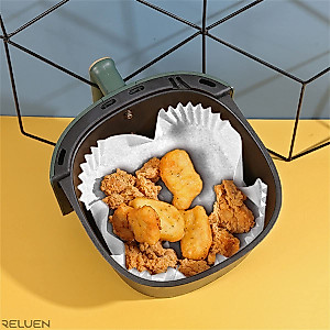 White Air Fryer Liners Disposable Sheets - 90Pcs Disposable Air Fryer Paper Liners for Air Fryer Basket Liners for Food Serving - 7.9" Parchment Paper Sheets for Baking Oven Liners for Bottom of Oven