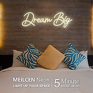 Dream big Neon Sign For Wall Decor, Neon Lights for Bedroom Led Signs, Dream Led Neon Signs For Birthday Gifts, Bar Restaurant Party Art Wall Decorative 23.2 * 7.6 Inch