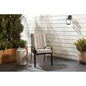 Neutral Striped High Back Replacement Cushion 24 x 20 x 4 in & 20 x 20 x 4 in (Shipped in Re-sealable Vacuum Storage Bag) for Outdoor Patio Furniture