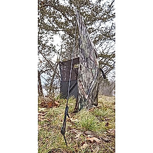 Guide Gear Dual Hub Turkey Hunting Ground Blind, 1-2 Person Tent, Duck, Deer Hunting Gear Equipment Accessories, Mossy Oak Break Up Country, 36"x 36", Mossy Oak Break-Up Country