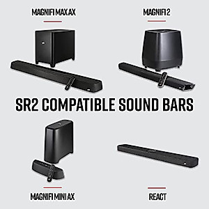 Polk SR2 Wireless Surround Sound Speakers for Select Polk React and Polk Magnifi Sound Bars - Immersive Surround Sound, Easy Set Up, Multiple Placement Options, 2 Count (Pack of 1)