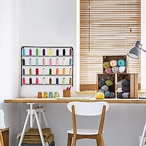 Tosnail 2 Pack 32 Spools Metal Thread Holder, Large Thread Racks, Wall Mount Thread Storage Organizer for Sewing, Braiding, Embroidery and Jewelry