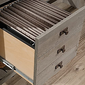 Sauder Cottage Road L-Desk, L: 65.12" x W: 58.66" x H: 29.76", Mystic Oak Finish