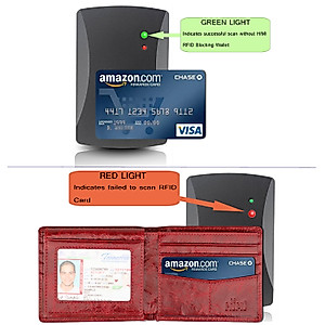 HIMI Wallet for Men-Genuine Leather RFID Blocking Bifold Stylish Wallet With 2 ID Window (Red)