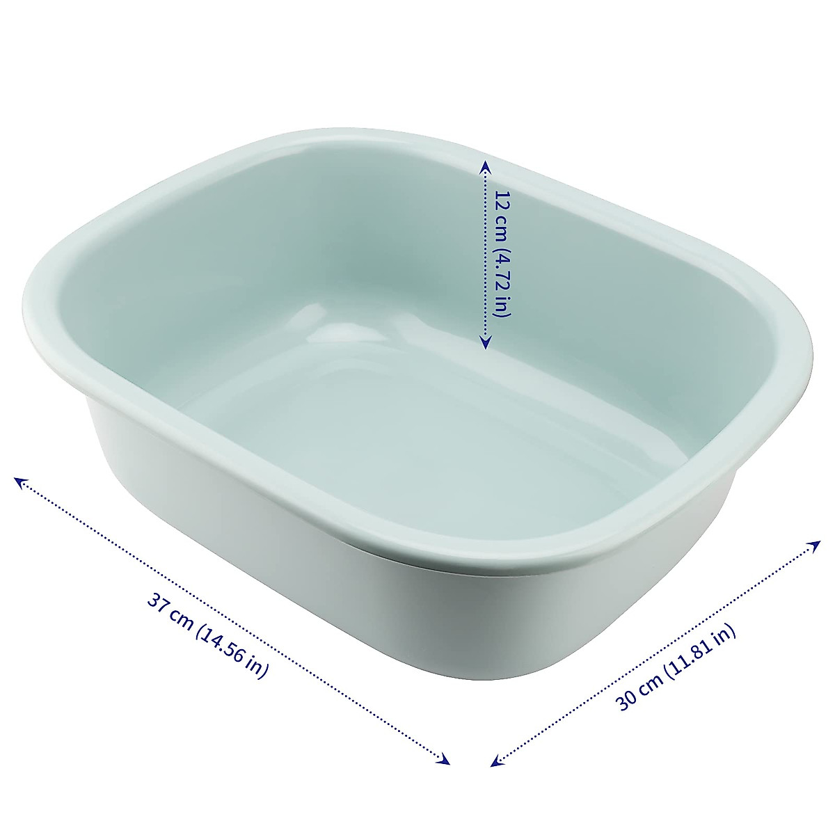 SOUJAP 6 PCS 12 Quart Plastic Wash Basin, 15x12‘’ Stackable Plastic Square Dish Tub, Rectangular Colorful Wash Basins Bins Tubs for Washing Cleaning Camping, 3 Colors