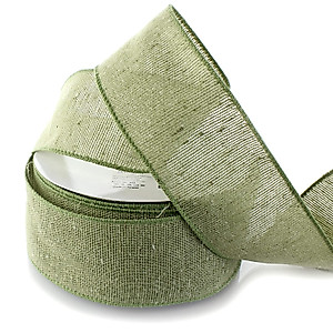 Ribbon Traditions 2.5" Wired Burlap Ribbon 577 Sage Green 10 Yards