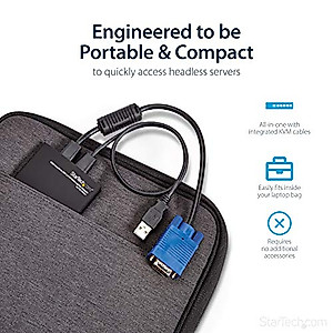 StarTech.com Crash Cart Adapter – 1920 x 1200 – Portable Laptop USB 2.0 to KVM Console (NOTECONS01)