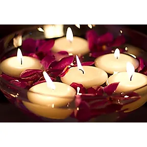 24 Pack Floating Candles, 2 Inch White Unscented Dripless Burning Candles, Simply Floating Candles, Special Events, Holiday Festivities, Party, Valentine's Day, Wedding (2 inch (24 Pack), White)