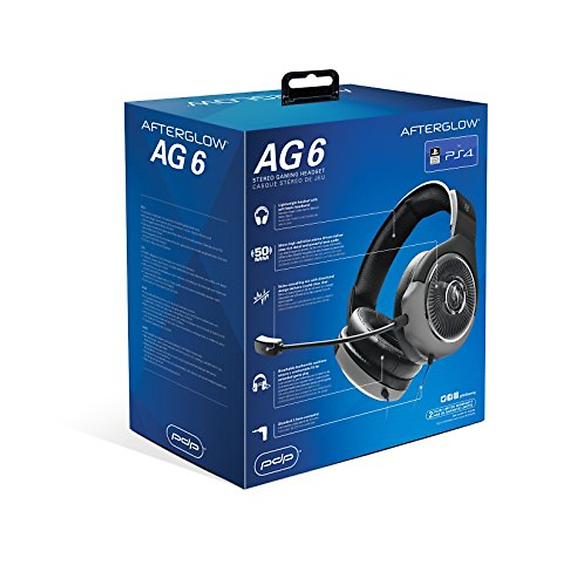 PDP PS4 Afterglow AG 6 Wired Gaming Headset, 051-077-NA-BK