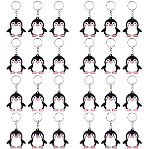 Elecrainbow 24 Pack Penguin Keyring Pack Party Favor for Penguin Lover, Guest Return Gift, Animal Themed Party, Baby Shower, Birthday