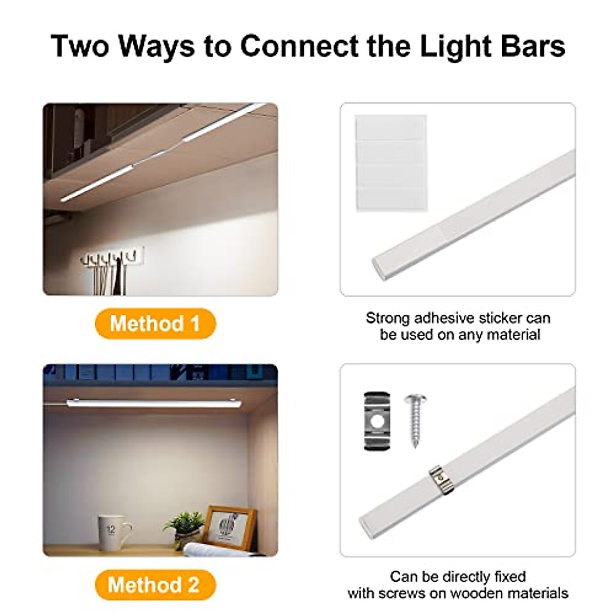 yotutun Under Counter Lights for Kitchen 3Pack Dimmable Under Cabinet Light, 13Inch 10W Closet Lights with Memory Function, Bright LED Cabinet Lights for Kitchen,Shelf,Desk,Workspace (3 Pack)