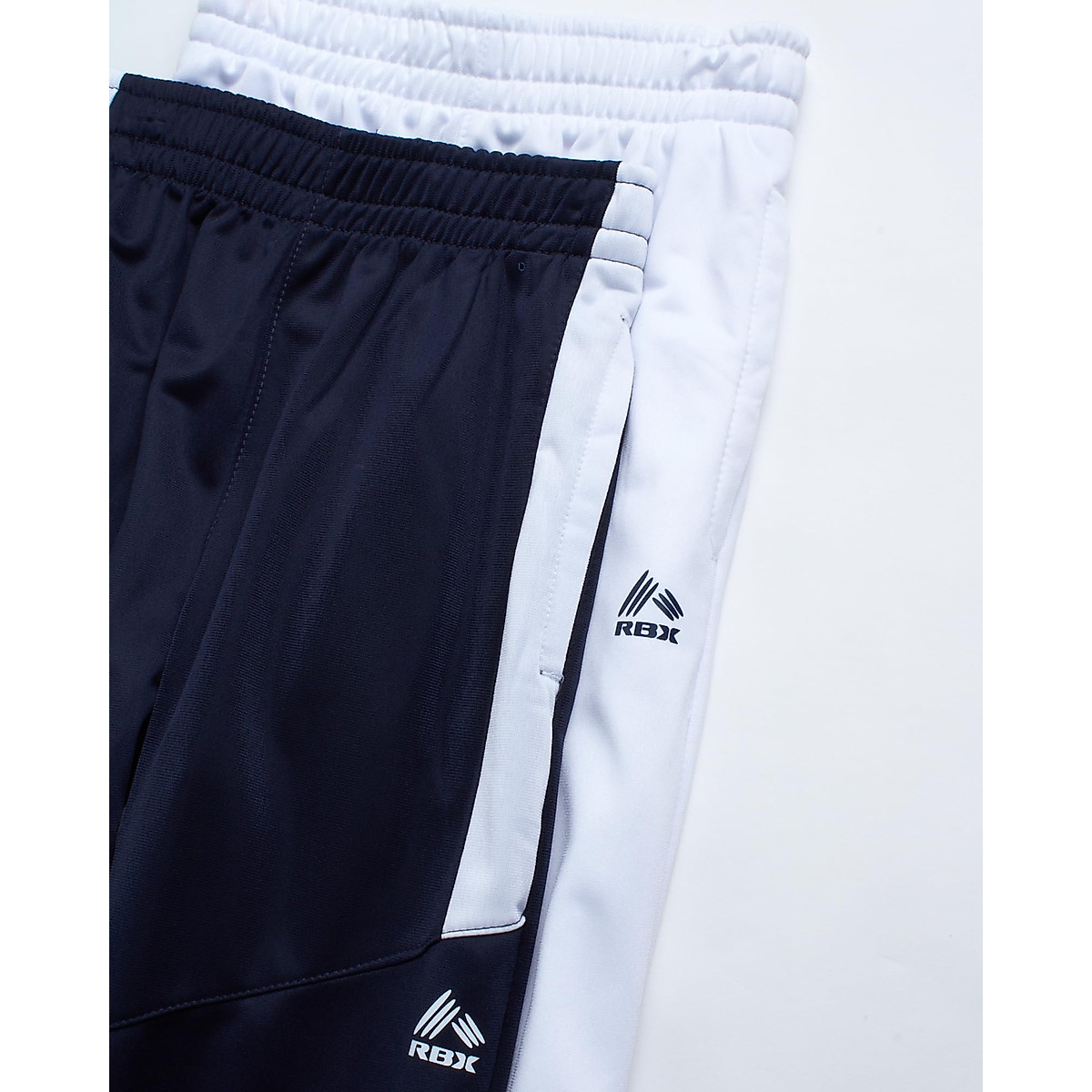 RBX Boys Sweatpants - 2 Pack Stretch Performance Tricot Activewear Boys Joggers Athletic Pants with Side Pockets (Size: 4-20), Size 14-16, Navy White