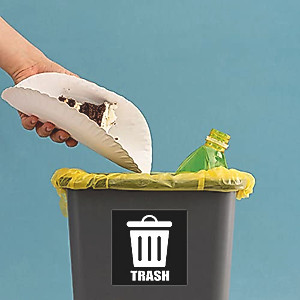 2 PCs Trash Sticker 4"x4" - Trash and Recycling Stickers for Trash Can - Waste Management Sticker - Trash Can Stickers - Trash Recycle Stickers for Trash Bins - Trash Stickers Bins - Trash Sign