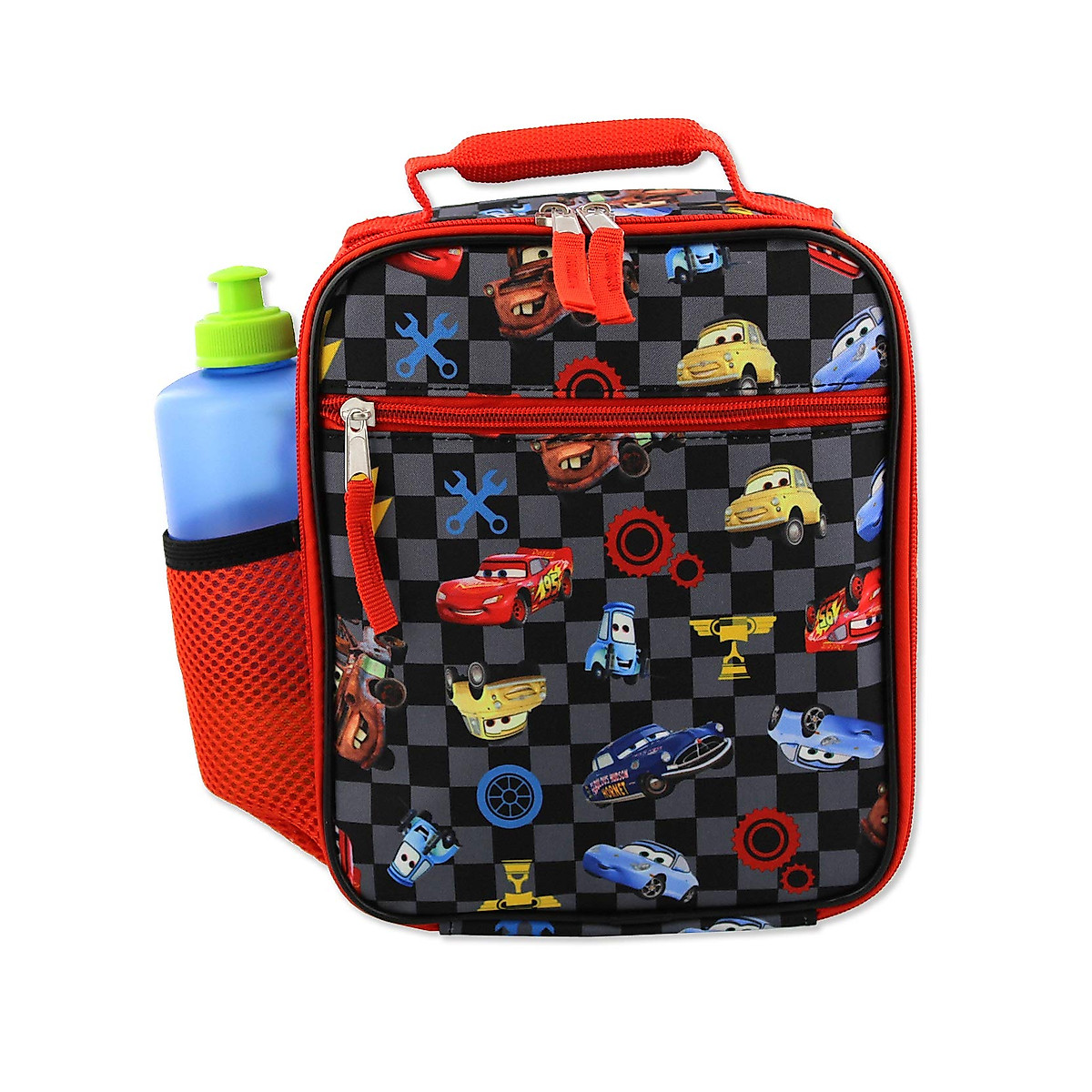 Disney Cars Meal Holder, Lightning McQueen Boys Soft Insulated School Lunch Box (One Size, Black/Red)