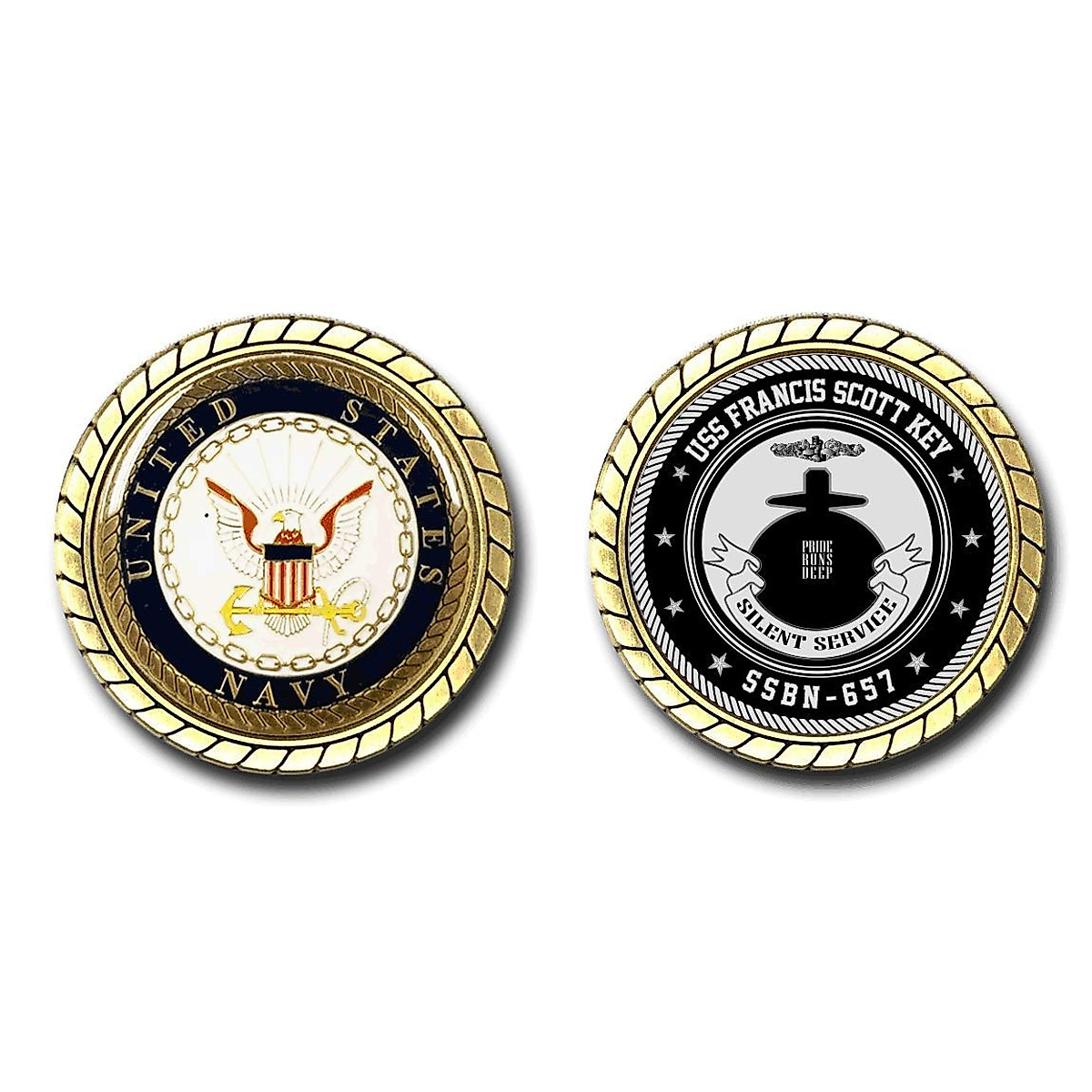 USS Francis Scott Key SSBN-657 US Navy Submarine Challenge Coin - Officially Licensed