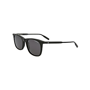 MONTBLANC Square/Rectangle Sunglasses Black Black Grey Luxury Eyewear Made In Italy Acetate Frame Designer Fashion for Everyday Luxury
