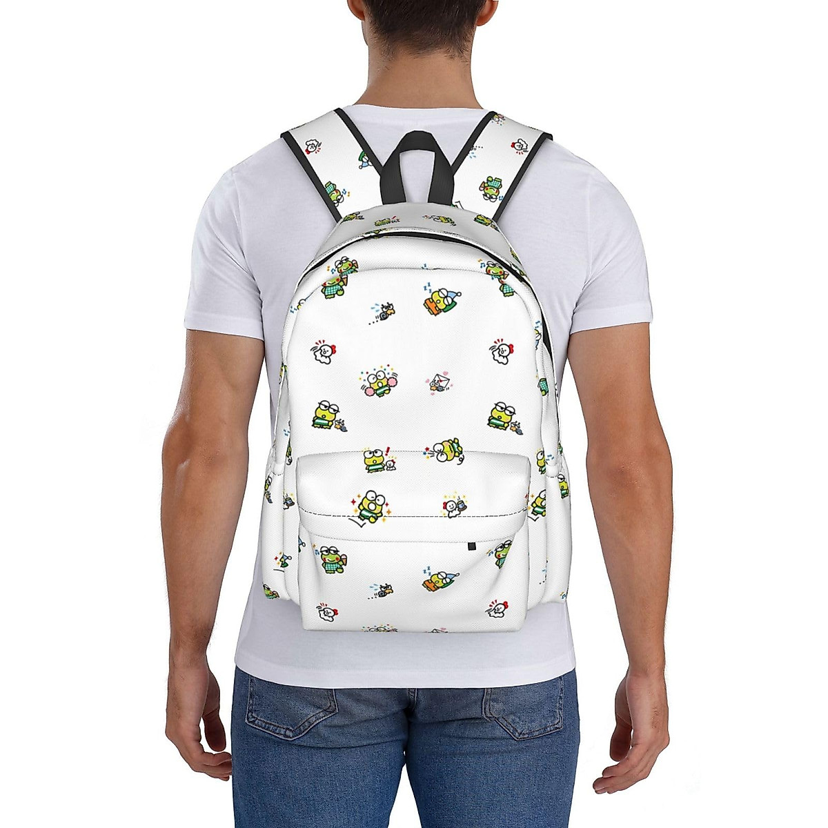 Cute Backpack for School, Funny Cartoon Lightweight Shoulders Backpacks Anime Daypack Kawaii Book Bag Novelty College Back Pack for Boys Girls Sports Travel Hiking Camping Work, 16.9 Inch Pattern-23