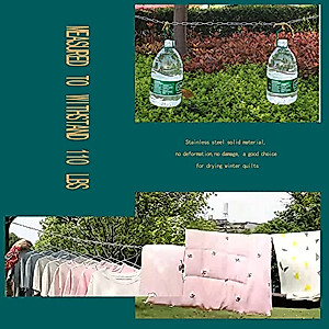 XIANYI 304 Stainless Steel Clothesline,Heavy Duty Outdoor Clothesline,Outdoor Clothesline Chain Clothes Windproof Anti-Slip,Travel Clothesline 3 M/9.8 FT, Silver