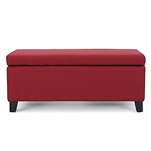 Christopher Knight Home Breanna Fabric Storage Ottoman, Deep Red