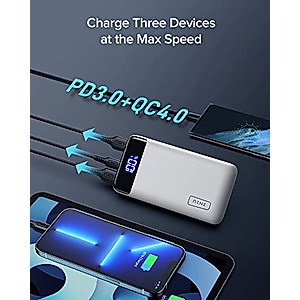 INIU Portable Charger, 22.5W PD3.0 QC4.0 Fast Charging LED Display 20000mAh Power Bank, Tri-Outputs Battery Pack Compatible with iPhone 15 14 13 12 Pro Samsung S22 Google iPad Tablet etc[2023 Version]