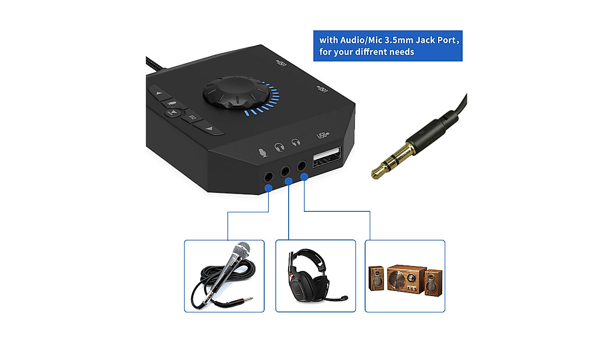 USB Hub with Audio Adapter, Tendak External Sound Card with 3.5mm ...