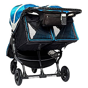 Ethan & Emma Double Stroller Organizer with Cup Holders - Fits Both Single & Double Strollers - Secured Fit & Extra Storage - Universal Stroller Organizer and Stroller Accessory Black