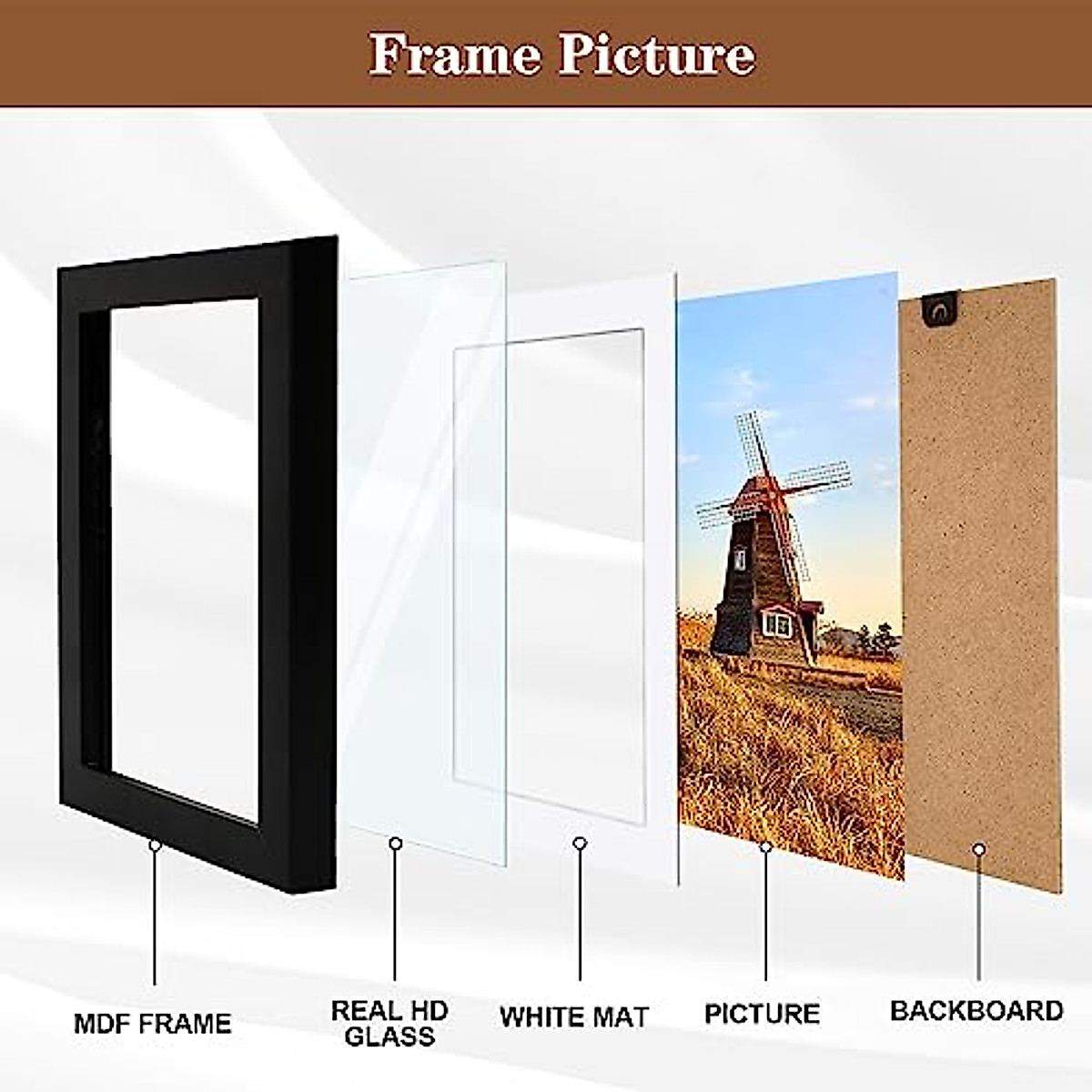 4x6 Picture Frame Real Glass Photo Frames Display 3.5x5 Pictures with Mat or 4x6 Pictures without Mat, 4x6 Frames for Tabletop or Wall Mount Display for Prints, Pictures, Artworks, Paintings(4 Colors)