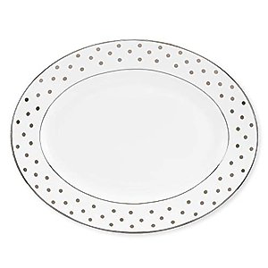 Kate Spade Larabee Road Platinum 13" Oval Platter, 3.25 LB, Metallic