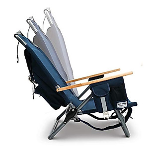 Sport-Brella SunSoul Folding Light-Weight Backpack Beach Chair,Cup Holders|Arm Rest|Foldable, Aluminum, Navy