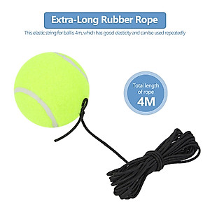 Tennis Ball, YOUTHINK Tennis Training Ball Rebound Ball with 4M Elastic Rubber String Single Practice Tennis Ball for Tennis Trainer Single Player Practice