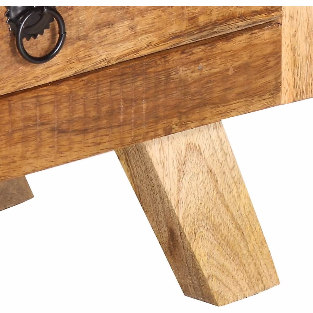 vidaXL Solid Mango Wood TV Unit - Versatile and Stylish Wooden TV Stand with Spacious Drawers and Shelf - Durable, Polished, and Painted - 43.3"x11.8"x15.7" Dimensions