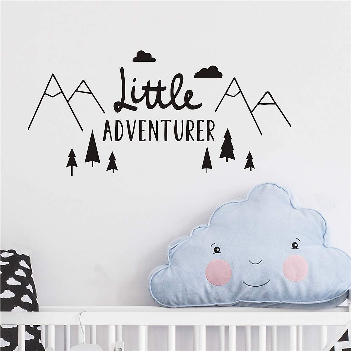 The Tribal Mountain Little Adventure Wall Sticker Art Travel Adventures Mountains Wall Decal for Kids Room Nursery Room Bedroom Wall Art Murals Removable Boys Wall Poster QQ198 (57X27CM)