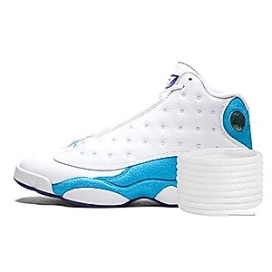 Jordan 13 Laces | Replacement Laces - White Round Shoe Laces, Round Athletic Shoe Laces, Jordan Shoe Laces White (White, 63")