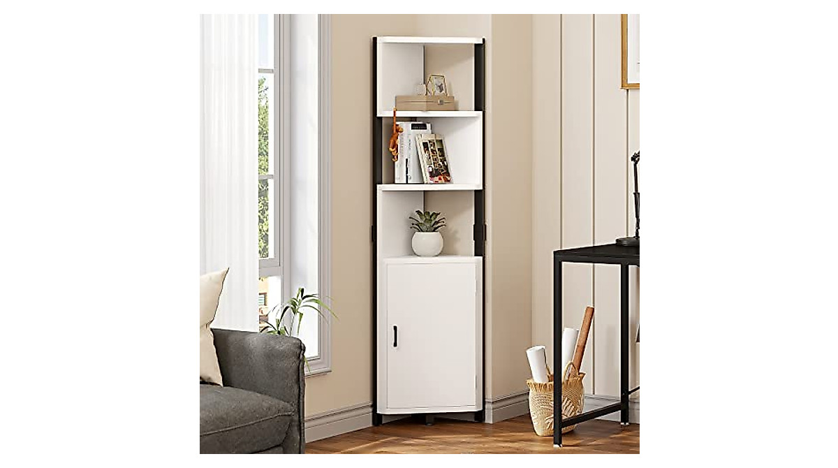 YITAHOME 5-Tier Corner Bookshelf for Stylish Storage