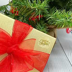 allydrew Christmas Stickers Label Roll, Holiday Stickers for Sealing Cards, Envelopes, Gift Boxes, Festive Party Favors (500 pcs), (Gold Foil) Merry Christmas