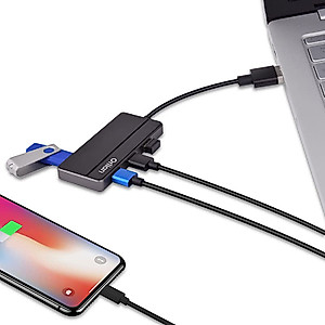 Orlian 4 Port USB 3.0 Hub Ultra Slim 5Gbps High Speed USB Hub with LED Indicator 4 in 1 USB Splitter for PC Laptop Surface Chromebook PS4 Xbox [Charging NOT Supported]