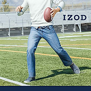 IZOD Men's Relaxed Fit Comfort Stretch Denim Jeans, Vintage Khaki, 36W X 30L