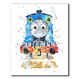 Thomas and Friends Watercolor Train Prints - Set of 3 (8 inches x 10 inches) Wall Art Decor Photos - Thomas the Tank - Percy the Small Engine
